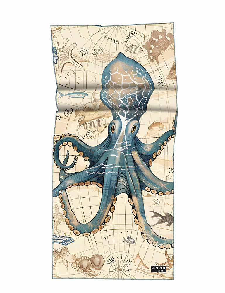 Octopus Navigator | Ocean Towel | Beach Towel | Sand Free & Quick Dry