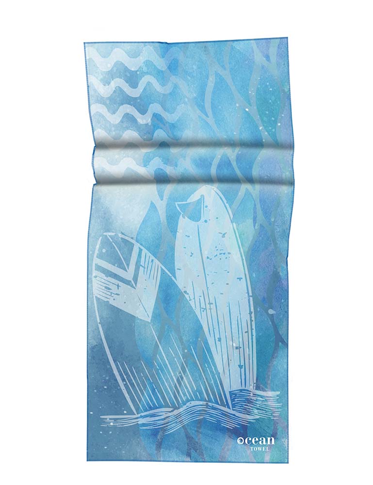 Blue Wave Rider | Ocean Towel | Surfer's Beach Towel | Sand Free ...
