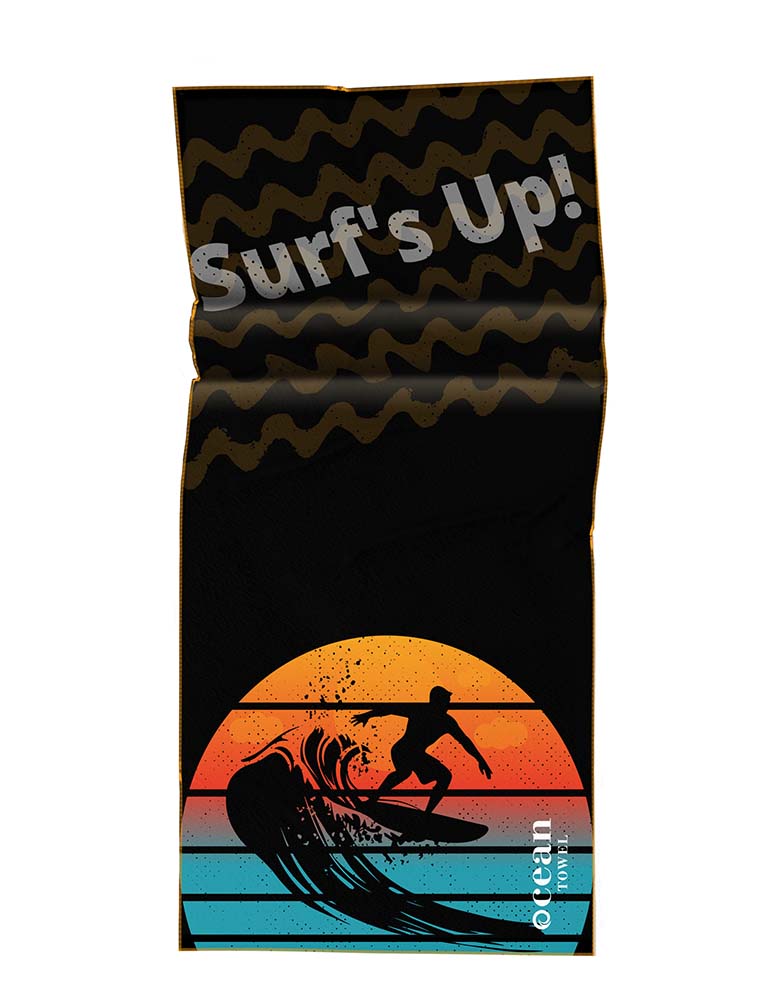 Surf's Up | Ocean Towel | Surfer's Beach Towel | Sand Free & Quick Dry